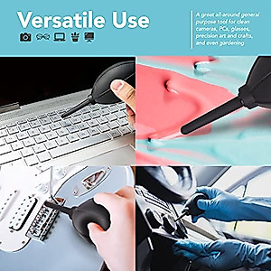 Foto&Tech Silicone Rubber Dust Blower with Soft Nozzle for DSLR Cameras LCD Screen Gaming Console Lens PC Motherboard Keyboard, Hand Air Blaster for Photography Cleaning Gardening Arts (1 Piece)
