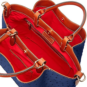 Dooney & Bourke Handbag, Ostrich Large Barlow Satchel - Navy