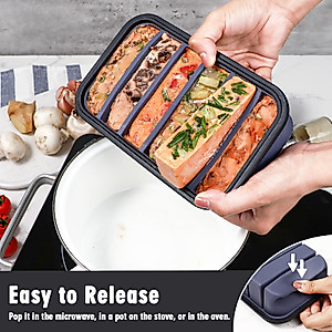 Webake 1/2 Cup Silicone Freezer Tray with Lids, 2 Pack Easy Release Soup Freezer Molds Food Storage Container, Perfect for Meal Prep, Fruits, Soup, Food Storage, Broth, Leftovers