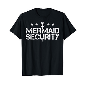 Merman Mermaid Security T-Shirt Funny Swimming Gift T-Shirt