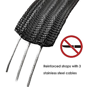 Onefeng Sports Lockable Tie Down Strap with 3 Stainless Steel Cables 'No Scratch' Silicone Buckle to Prevent Anyone from Taking Your Surfboards, Paddle Boards 2 Pack