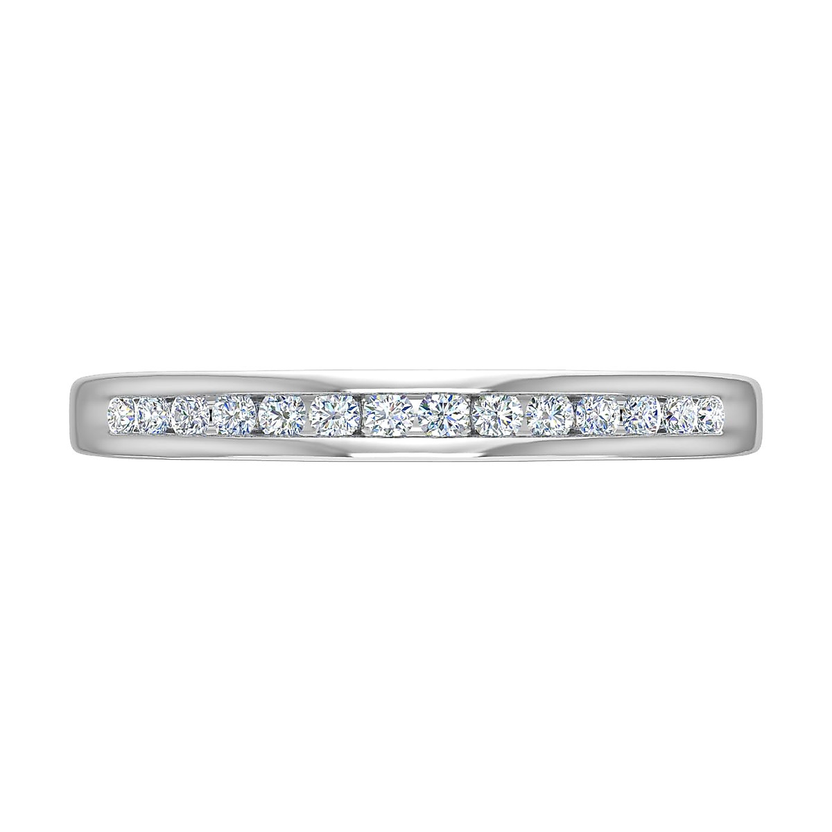 1/5 Carat Channel Set Diamond Wedding Band Ring in 14K White Gold (Ring Size 7)