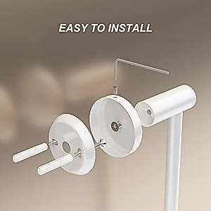 Adjustable Single Bath Towel Bar 16 to 27.6 Inch, ZUEXT Oil Rubbed White Stainless Steel Towel Holder Hanger,Expandable Wall Mount Towel Rail for Bathroom Kitchen,1" Tube Towel Rail Racks w/Hooks