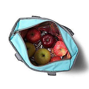 VASCHY Lunch Bag for Women, Ladies Fashion Insulated Lunch Box Tote Bag for Work School Office w Shoulder Strap Turquoise