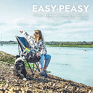 Dowinx Folding Rocking Camping Chair, Portable Outdoor Rocker for Patio, Garden, Lawn, Supports up to 300 lbs, Black