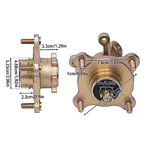 Front Steering 4 Stud Wheel Hub Disc Brake Assembly, ATV Front Wheel Hub+ Steering Knuckle Spindle+Brake Caliper+ 2 pcs Disc Rotor For 125cc 150cc 200cc 250cc ATV Go kart Quad Dirt Bike
