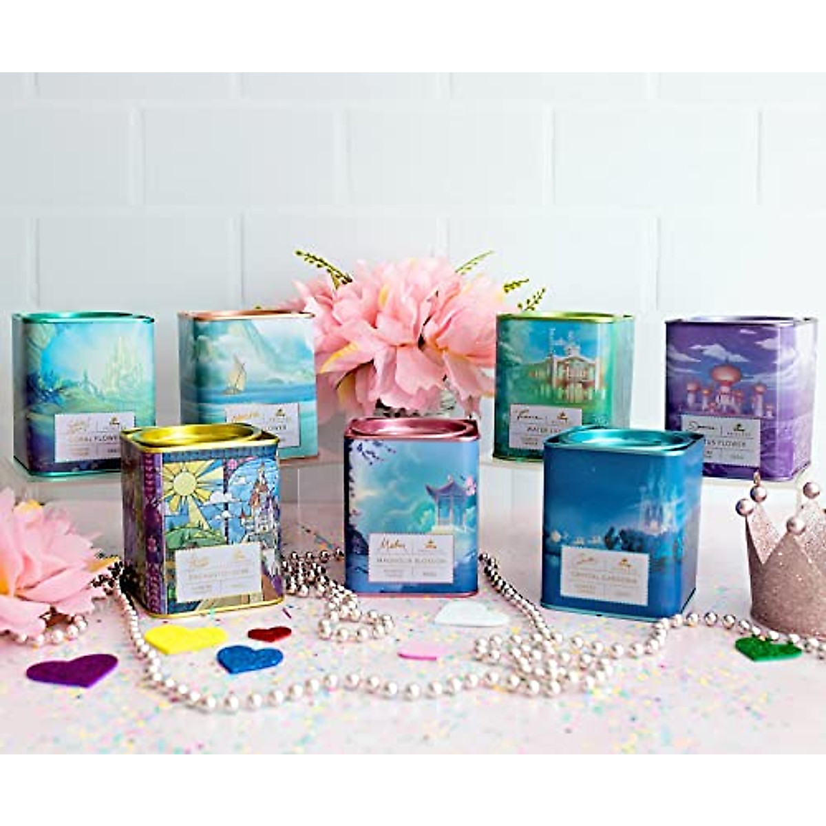 Ukonic Disney Princess Home Collection Tiana 11-Ounce Scented Tea Tin Candle with Water Lily Aromatic Fragrance | 28-Hour Burn Time | Home Decor Housewarming Essentials, and Collectibles