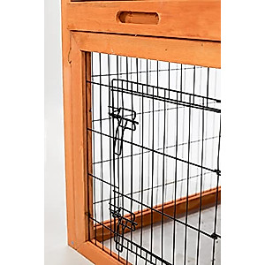 TRIXIE Pet Products Rabbit Hutch with Sloped Roof, Small, Glazed Pine