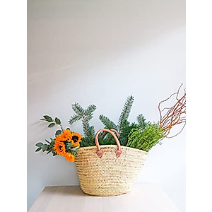 French Market Basket Bag | Handmade Moroccan Seagrass Baskets | Wicker Basket for Beach, Laundry, Toy, Blanket, Storage, Baby, or Picnic, Premium Bundles (Small, Medium, Large, XL) by purifyou