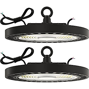 Sunco 2 Pack UFO LED High Bay Light, Lighting for Warehouse, 5000K Daylight, 150W, 21000 LM, 100-277V, Dimmable 0-10V, IP65 Waterproof, Super Bright, UL