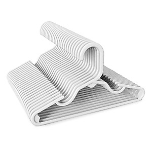 HOUSE DAY Premium Baby Hangers 60 Pack, 11 Inch Kids Plastic Hangers White, Slim Childrens Hangers for Infant, Toddler, and Child Clothes, Durable Baby Clothes Hangers for Closet