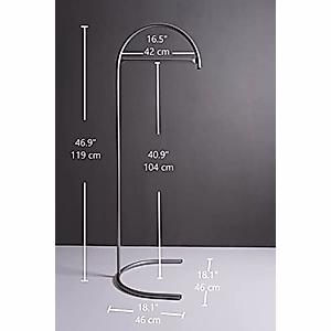 VEGAINDOOR Half Moon Metal Clothes Rack Strong Garment Rack, Industrial Clothing Rack,Heavy Duty Clothes Rack,Portable Clothing Rack Hanging Clothes Rack for Small Spaces and Rooms,Metallic Gray