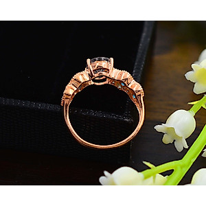 Natural 9X7 MM Morganite Neon Apatite Birthstone Jewelry Gemstone 925 Sterling Silver Cluster Unisex Ring For Engagement Gift (Rhodium Plated Silver, 6)