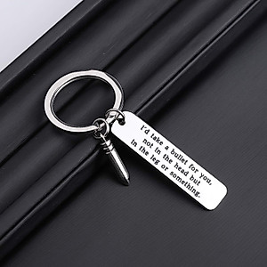 TGBJE Funny Friend Gift I’D Take a Bullet for You Keychain Friendship Jewelry Cheer Up Gift (Bullet Keychain)