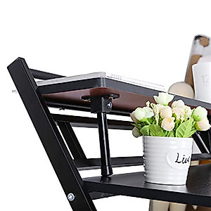 Riverdalin Modern Folding Desk,Foldable Study Desk for Small Space,Home Office Laptop Table with Shelf,Computer Gaming Writing Eating Multi-Purpose Portable Organization (Black)