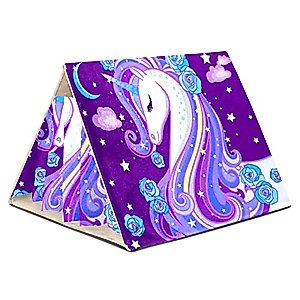 enheng Small Pet Hideout Beautiful Unicorn with a Long Rainbow Mane Hamster House Guinea Pig Playhouse for Dwarf Rabbits Hedgehogs Chinchillas