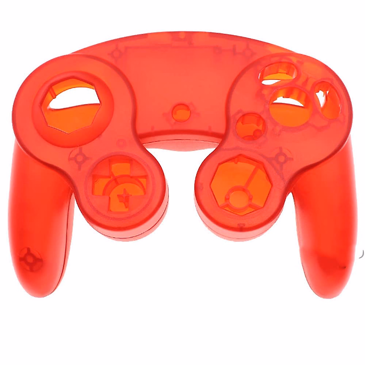 Replacement Handle Housing Cover Shell Case for NGC Gamecube Controller Games Handle Protective Case (Clear Red)