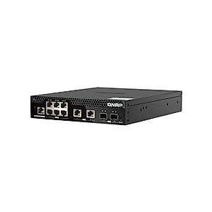 QNAP 10-Port 10GbE Half-Width Rackmount Layer 2 Managed Switch with 2 x 10GbE SFP+, 2 x 10NBASE-T RJ45, and 6 x 2.5GbE RJ45 Ports (QSW-M2106R-2S2T-US)