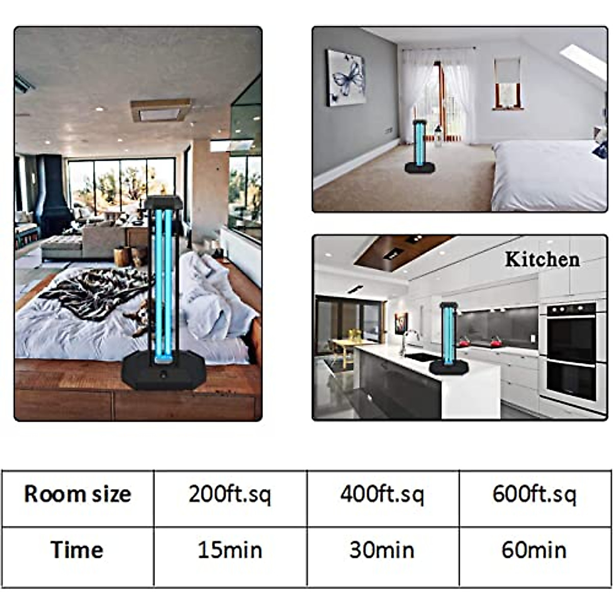 BAIMNOCM Germicidal UVC Lamp Light 38W UV Light sanitizer Ozone Disinfection lamp with Remote Control Timer for Car/Household/Pet Area