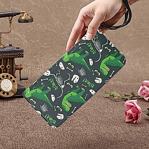 InterestPrint Women's T Rex and Dino Bones Roar Clutch Wallet Handbag for Party Wedding Outdoor Sport