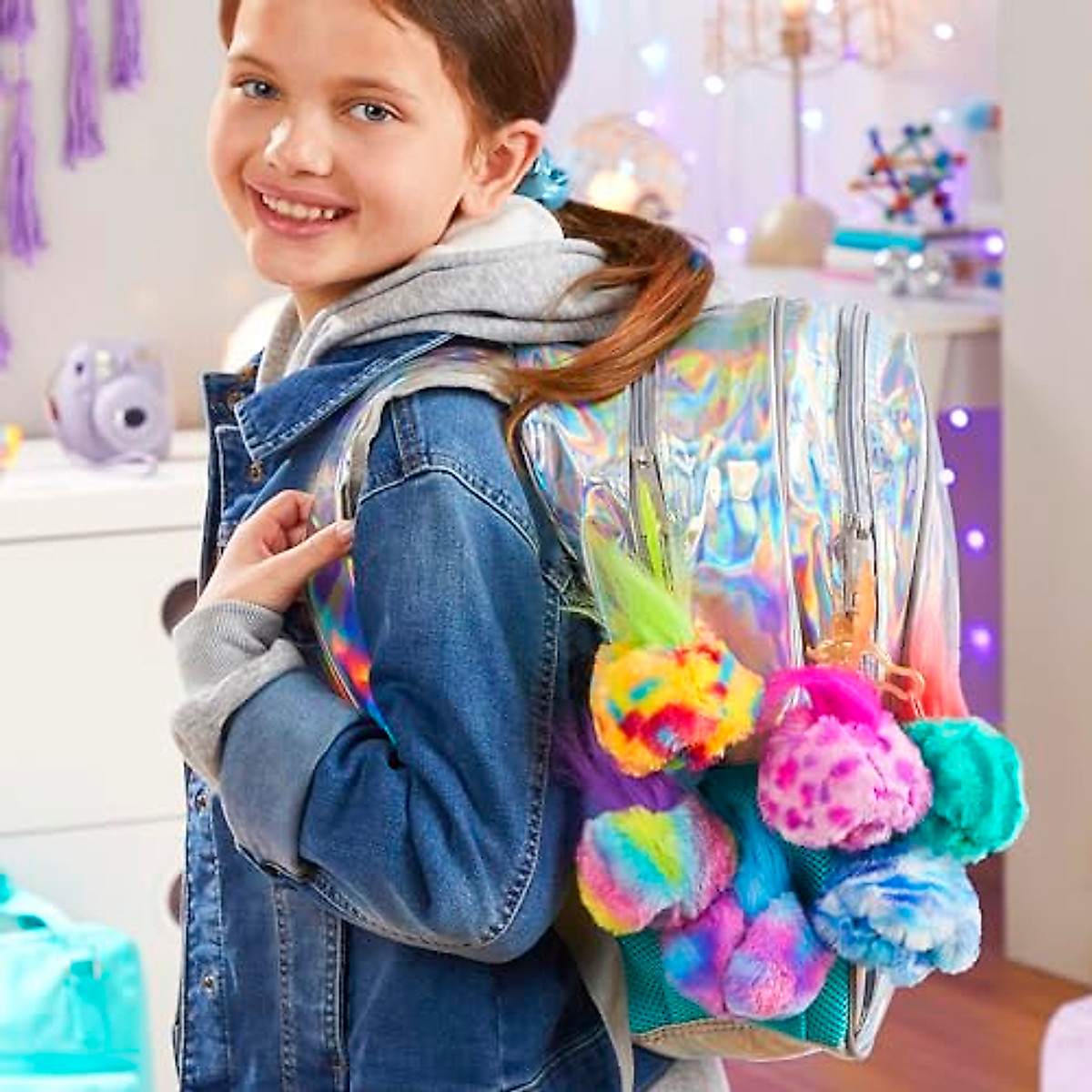 Furby Furblets Luv-Lee Mini Friend, K-Pop Music, Speaks Only Furbish, Electronic Plush Toys for Girls & Boys, Interactive Pets, Purple & Blue, Easter Basket Stuffers, 6+