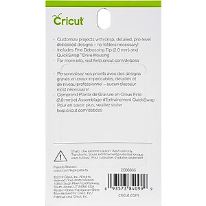 Cricut Fine Debossing Tip + QuickSwap Housing, Tip with Rolling Debossing Ball, Deboss Designs on Thick Foil, Cardstock & More, For Personalized Crafts, Compatible with Cricut Maker Cutting Machine