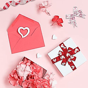 Estivaux 12 Rolls Happy Valentine's Day Ribbons 3/8" Wide Red Grosgrain Ribbon Pink Heart Ribbon Valentines Cupid Craft Ribbons for Gift Wrapping Valentines Wedding Anniversary Party Decor, 12 Yards