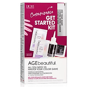 AGE beautiful Permanent Hair Color Dye Liqui Creme Starter Kit | Developer | Applicator Bottle | Shampoo | Conditioner | Gloves | Salon Coloring Tools