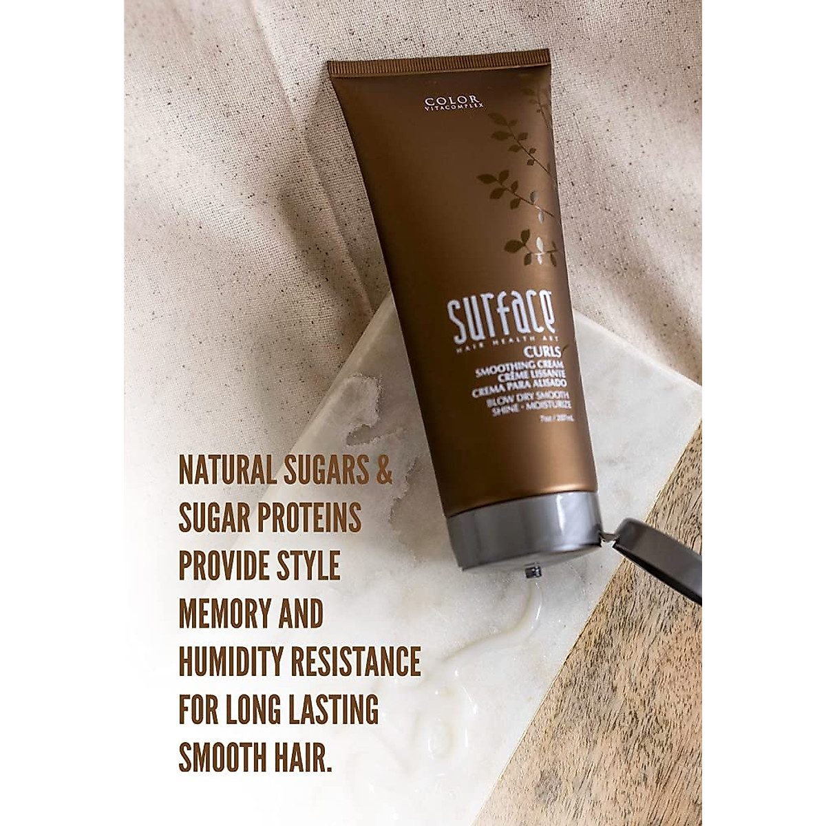 Surface Curls Smoothing Cream - Natural Cruelty-Free Moisture, Shine and Softness, 7 oz.