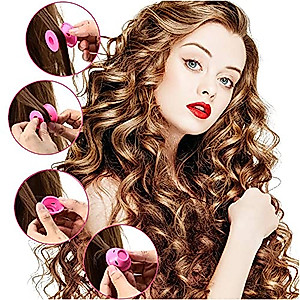 40 Pcs Magic Hair Rollers, Smilco Silicone Hair Curlers Set Including 20 Large and 20 Small for Women Girls (Pink&Blue)