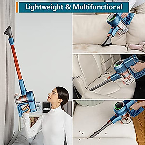 ORFELD Cordless Vacuum Cleaner with LED Display, Cordless Stick Vacuum with 28000Pa Powerful Suction, 50Mins Runtime, 6 in 1 Stand-Up Design and Quiet Vacuum for Carpet Hard Floor Pet Hair