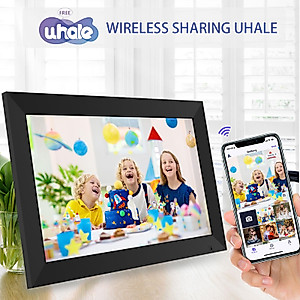 LOVCUBE 10.1inch WiFi Digital Picture Frame, Digital Photo Frame with IPS HD Touch Screen, Built-in 32GB Large Storage, Auto-Rotate, Share Photos and Videos Instantly via App from Anywhere (Black)