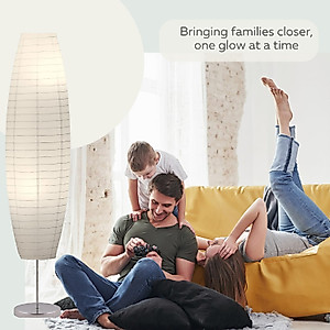 LIGHTACCENTS Diploma Paper Floor Lamp Set of 2 Paper Lamps - Rice Paper Floor Lamps - Paper Floor Lamps for Living Room Fits in Modern Room Decor 50 Inches Tall (Set of 2)