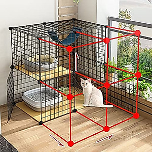 Cat Cage, Cat Crates for Indoor Cats Cat Playpen , Cat Outdoor Enclosure Diy Cat Playpen Metal Kennel with Platform Mat for 1-2 Cats, Ferret, Chinchilla, Rabbit, Small Animals ( Size : 75*39*73cm )