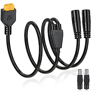 ELECTOP DC 8mm Y Branch Parallel Adapter 14AWG 8mm Female to XT60 Female Solar Panel Adapter 8mm DC Power Plug with DC 5.5x2.5mm Converter for Jackery GZ Yeti Solar Generator Portable Power Station