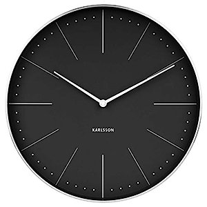 Karlsson, Wall Clock, Steel, Black, One Size