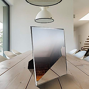 Calenzana Frameless Mirror Wall Hanging and Desk Standing, Compatible with Makeup Vanity Mirrors,10.6x13 inch