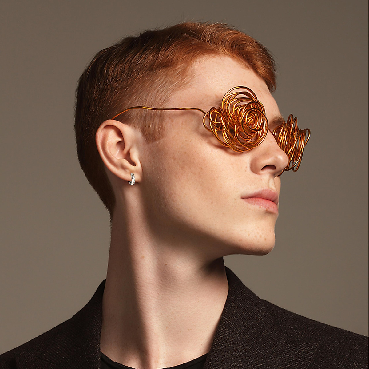 FIBO STEEL 13MM Stainless Steel Small Hoop Earrings for Men Women Huggie Earrings CZ Inlaid Silver-Tone