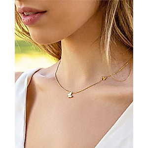 Benevolence LA Gold Butterfly Necklace, 14k Gold Dipped Butterfly Necklaces for Women, Cute Butterfly Necklace, Dainty Butterfly Jewelry, Gold Necklaces, Gifts for All Occasion