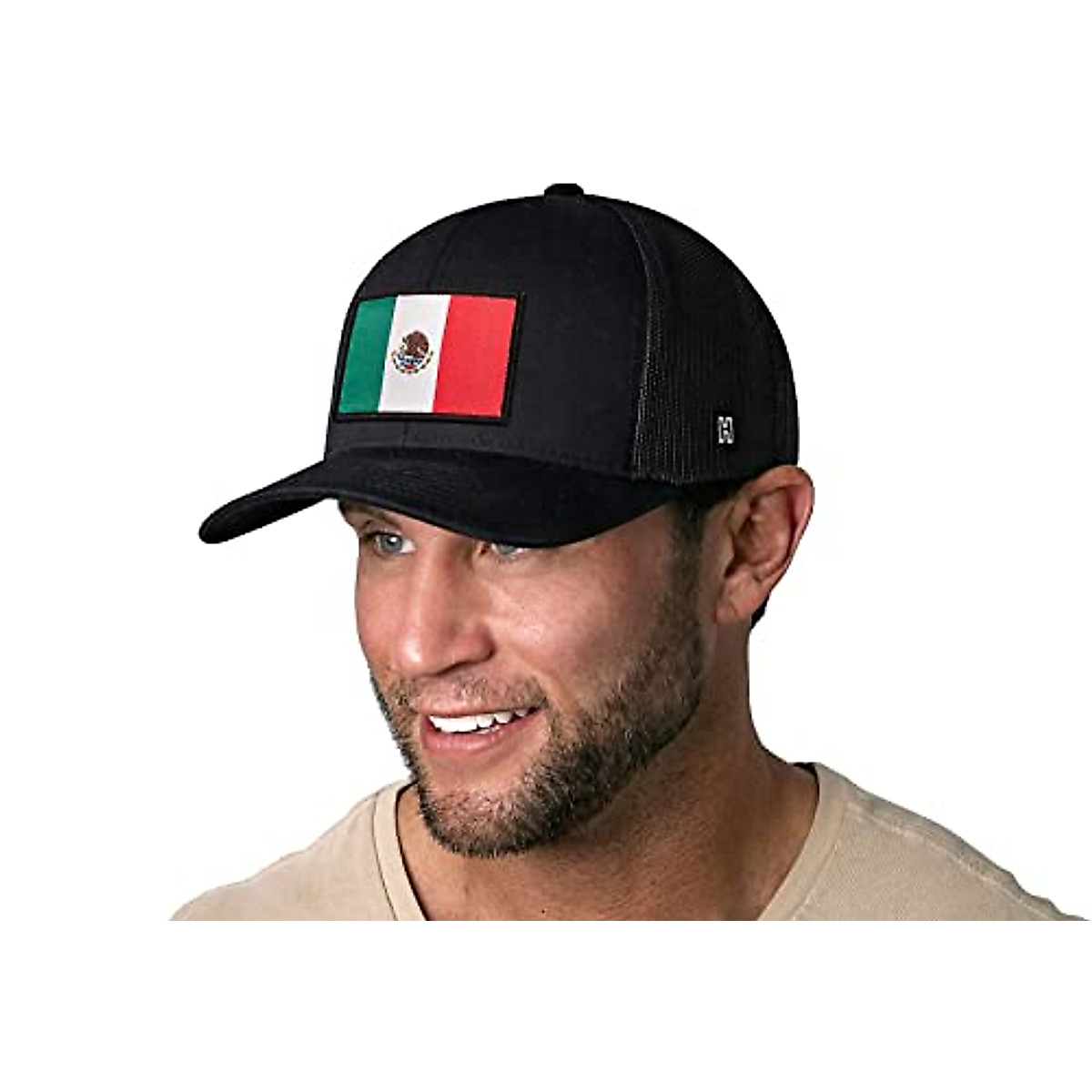 HAKA Mexico Hat – Mexican Flag Trucker Hat Baseball Cap Snapback Golf Hat (Black)