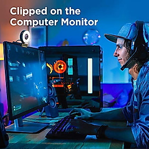 papalook 1080P Webcam with Ring Light and Tripod, PA552 Full HD Streaming Web Camera with Dual Microphones, Plug and Play USB Webcam for PC Mac Laptop Desktop, Zoom Skype Facetime Video Conference