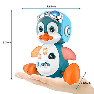 US-VIVIV Baby Musical Toys Penguin 6-18 Months 2 Year Old and up Boys Girls Crawling Toys Early Learning Interactive Educational Preschool Development Kid Birthday Gifts Toy Christmas