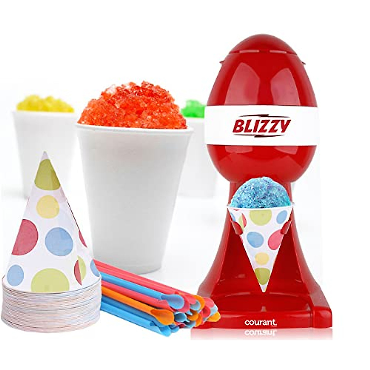 Courant CSM2081 Snow Cone Maker, Festive Red