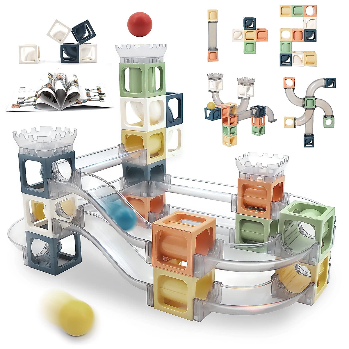 Marble Run for Kids Ages 4-8, Magnetic Building Toy Stacking Block Sets, 41 Pieces STEM Activities for Kids Ages 5-7, Marble Maze Montessori Toys Birthday Gifts for Kids Age 3-8 Boys and Girls