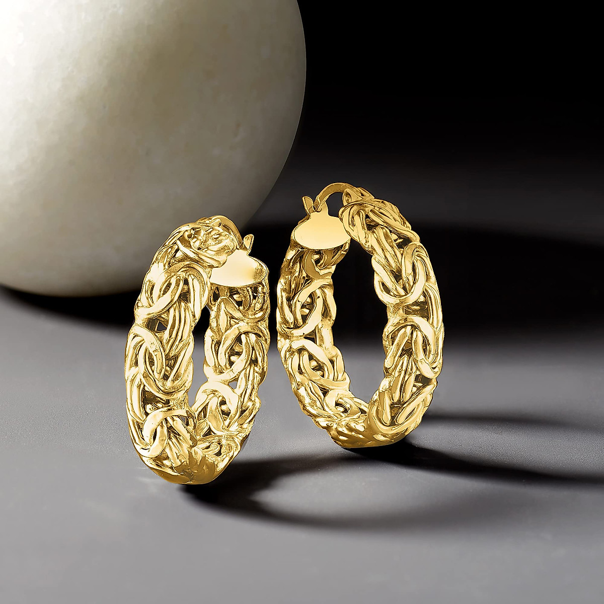 Ross-Simons 18kt Gold Over Sterling Small Byzantine Hoop Earrings