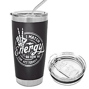Funny 20oz Travel Coffee Mug -Insulated Stainless Steel Tumbler with Slider Lid, BPA-Free, Dishwasher Safe, Fits Car Cup Holders-Witty Sarcastic Engraved Gift for Women, Men, Coworker Gifts- Black