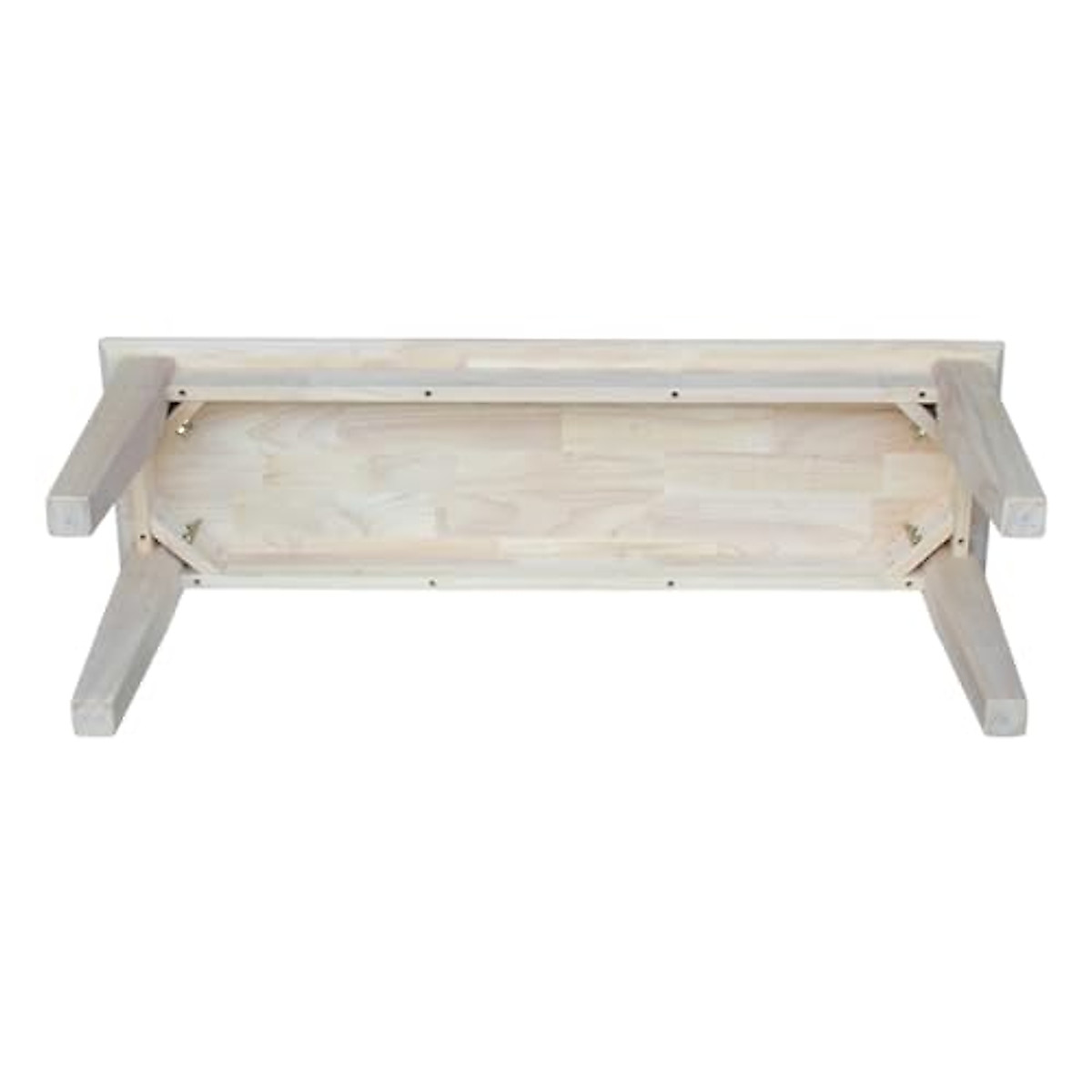 IC International Concepts Shaker Style Bench for Kitchen/Dining, Solid Parawood, 47"W x 14.37"D x 18.7"H, 450 lb Capacity, Paint or Stain in Any Color Any Color, Unfinished