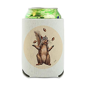 Squirrel Juggling His Nuts Crazy Funny Can Cooler - Drink Sleeve Hugger Collapsible Insulator - Beverage Insulated Holder