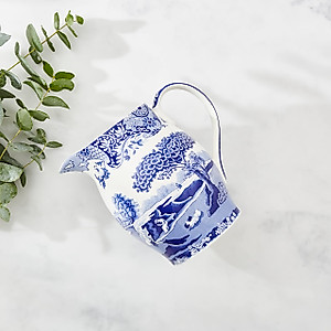 Spode Blue Italian Pitcher | 3.5 Pint Capacity | Home Décor for Mantel or Centerpiece | Use as a Water Jug or Flower Vase | Made of Fine Porcelain | Dishwasher Safe