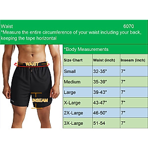NELEUS Men's 2 in 1 Running Shorts with Liner,Dry Fit Workout Shorts with Pockets,6070,2 Pack,Black/Navy Blue,US 2XL,EU 3XL